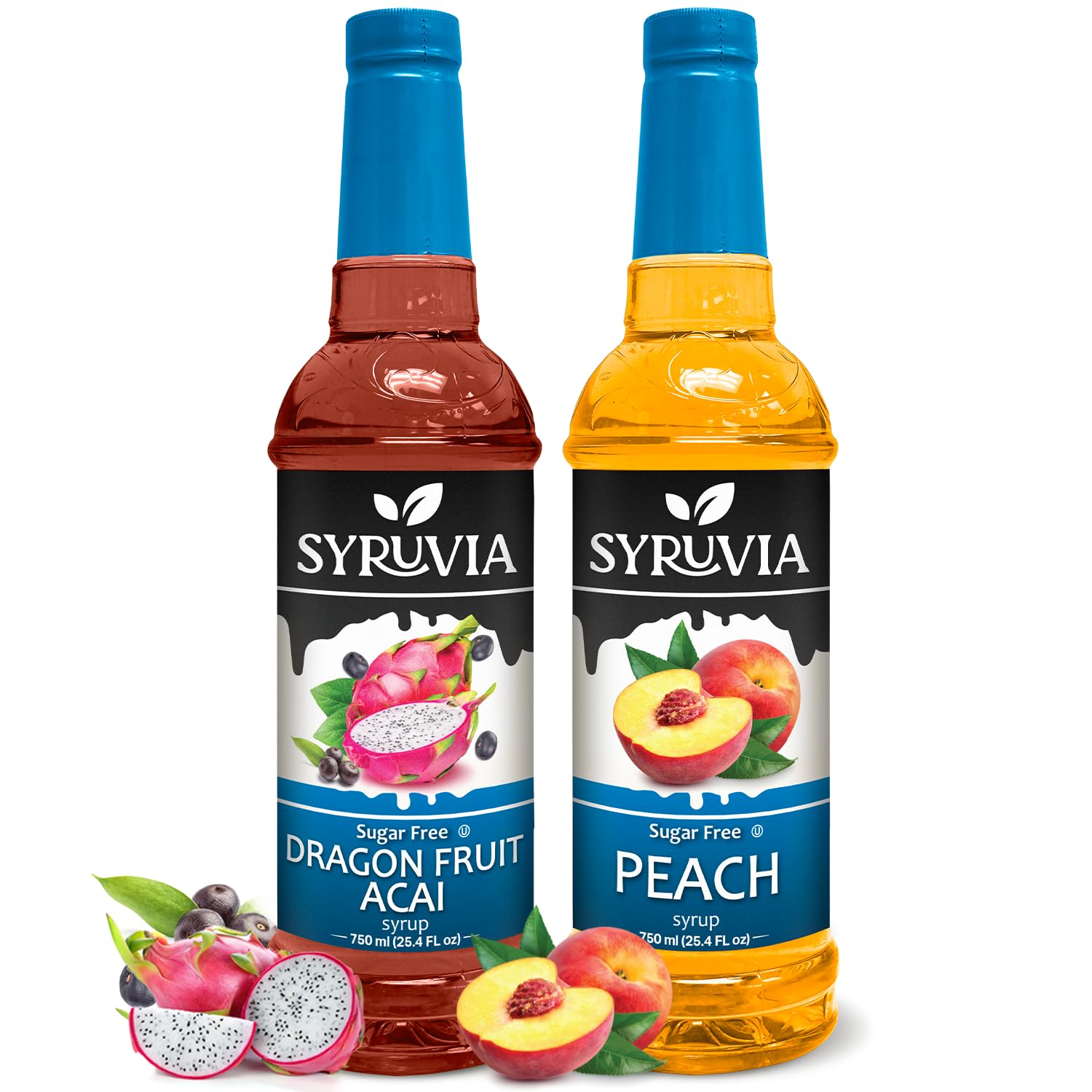 Variety Pack, Sugar Free Dragon Fruit Acai, and Peach Syrup – Syruvia