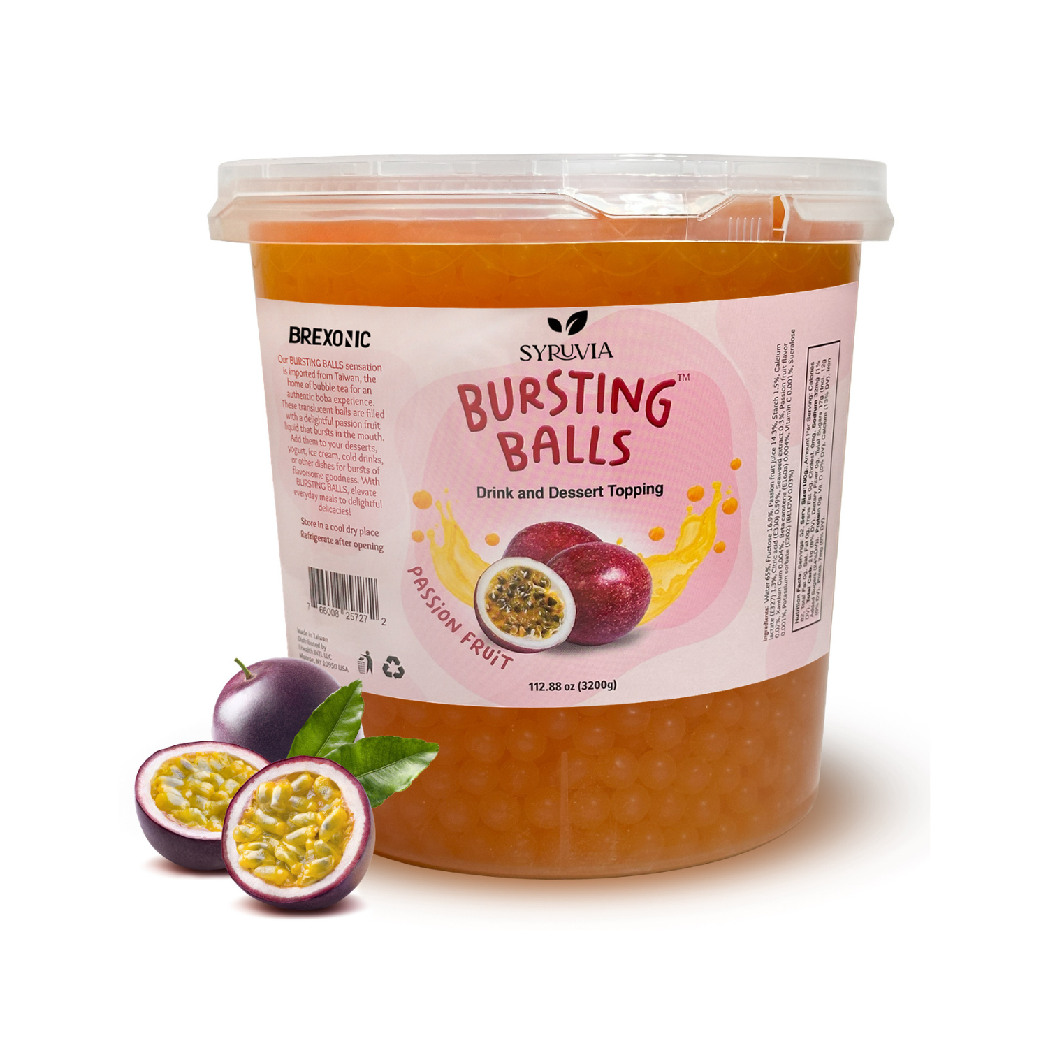 7 LB Passion Fruit Flavored Boba Balls for a Bursting and Popping Boba ...