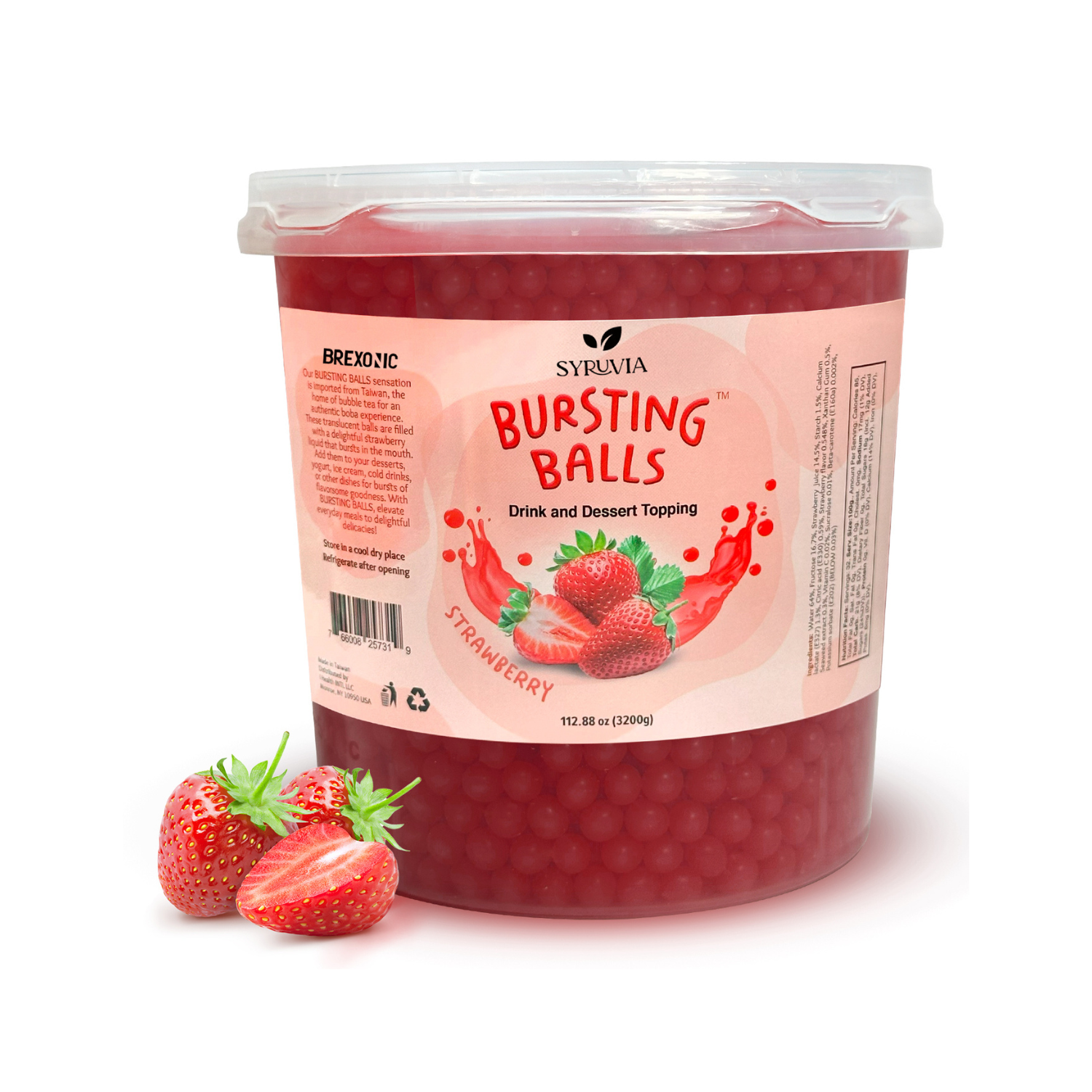Strawberry Bursting Popping Boba | Bubble Tea Pearls in Bulk - 7lb ...
