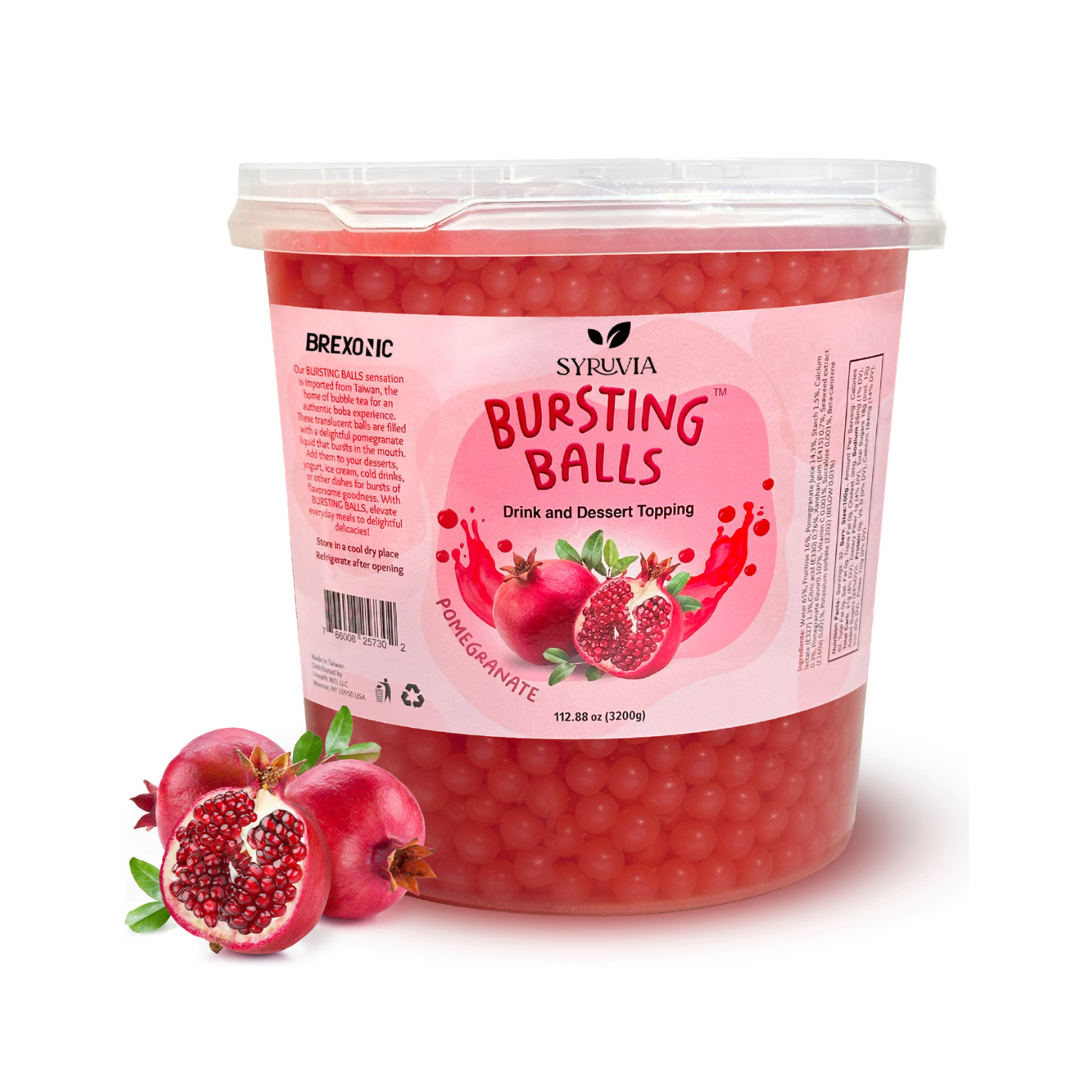 7 LB Pomegranate Flavored Boba Balls for a Bursting and Popping Boba E ...