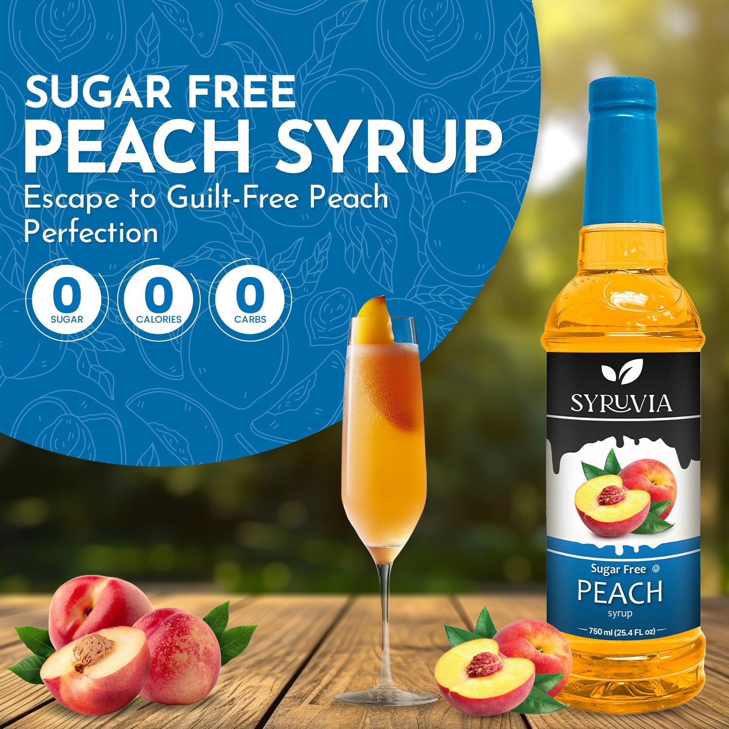 Syruvia Sugar-Free Peach Syrup for Beverages & More – Just $6.99