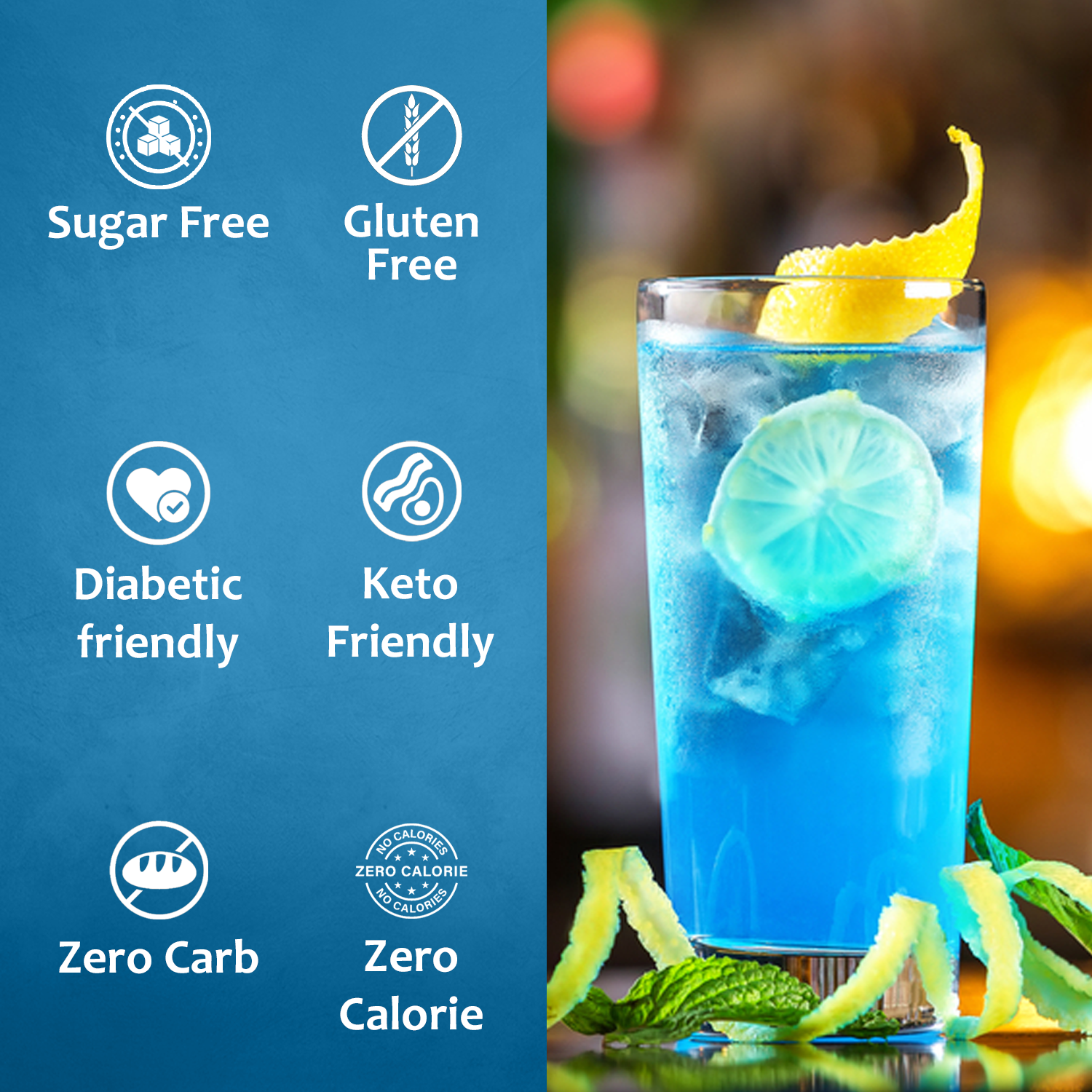 Syruvia Sugar-Free Blue Curacao Syrup for Desserts & More – Only $6.99